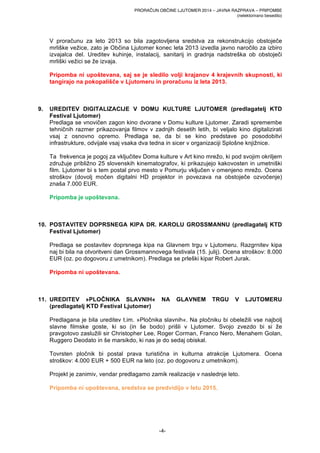 Pripombe v javni razpravi o proračunu občine Ljutomer 2014 | PDF