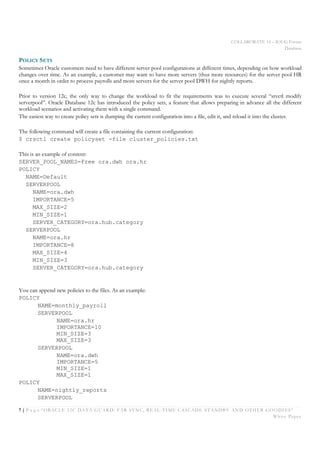 Oracle RAC 12c and Policy-Managed Databases, a Technical Overview | PDF