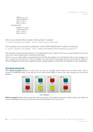 Oracle RAC 12c and Policy-Managed Databases, a Technical Overview | PDF