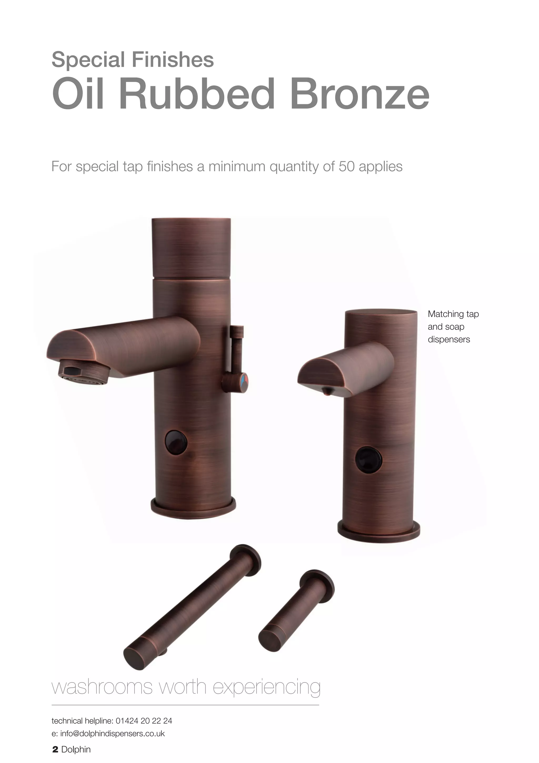 Dolphin Sensor Taps - Special Finishes | PDF