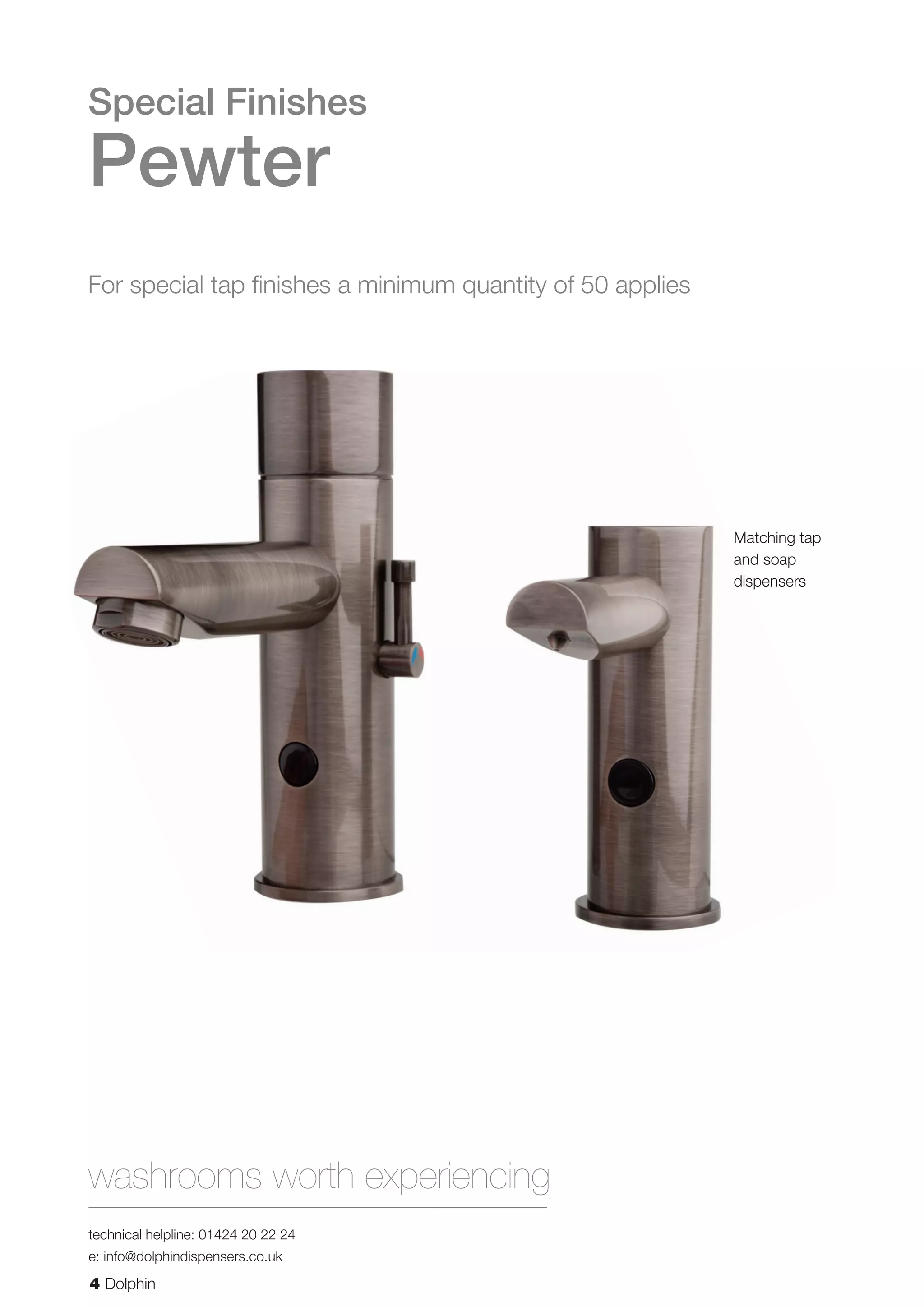 Dolphin Sensor Taps - Special Finishes | PDF