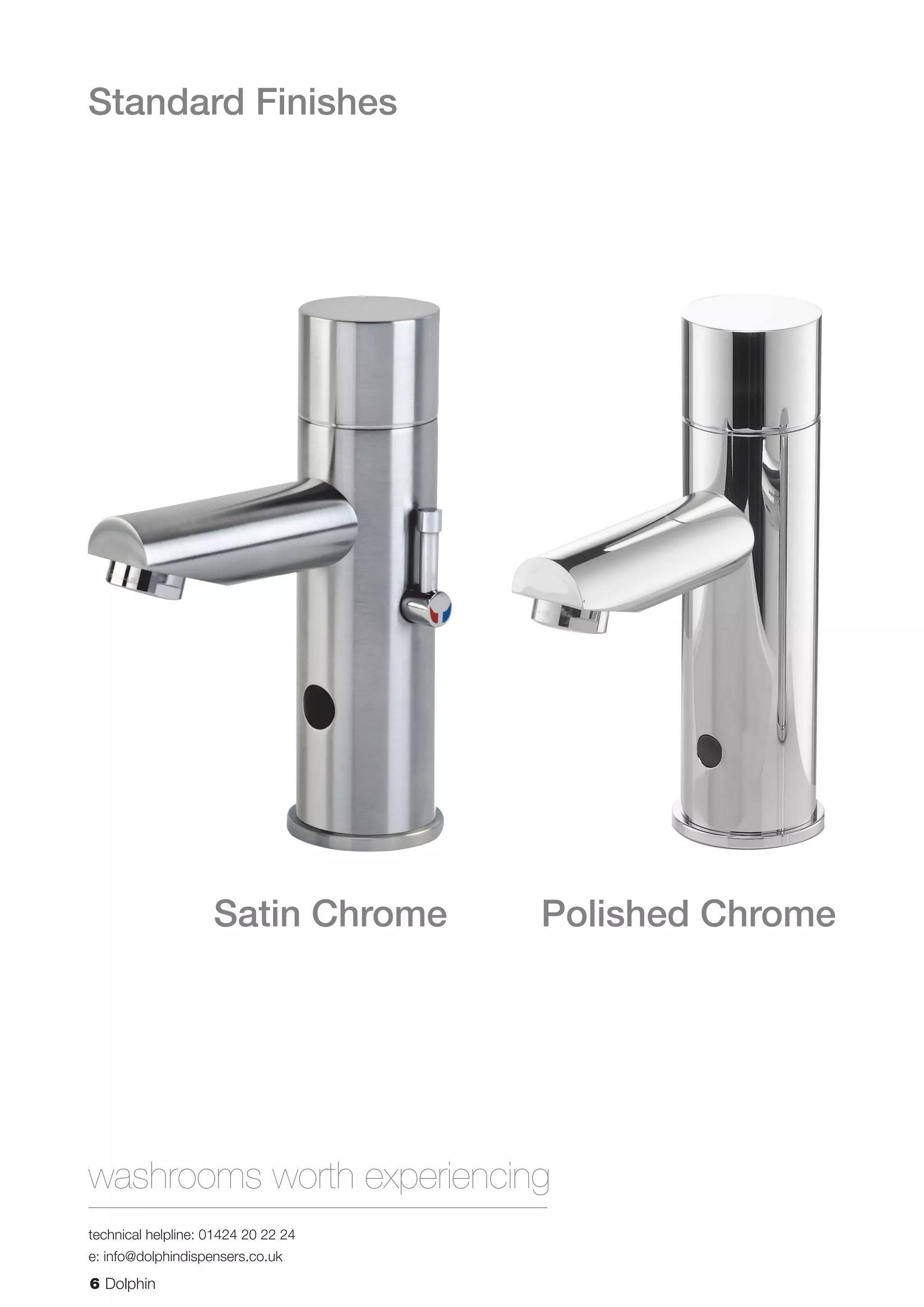 Dolphin Sensor Taps - Special Finishes | PDF