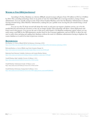 DBA 101 : Calling all New Database Administrators (WP) | PDF | Databases | Computer Software and ...