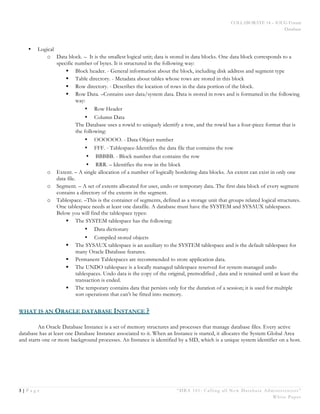 DBA 101 : Calling all New Database Administrators (WP) | PDF | Databases | Computer Software and ...