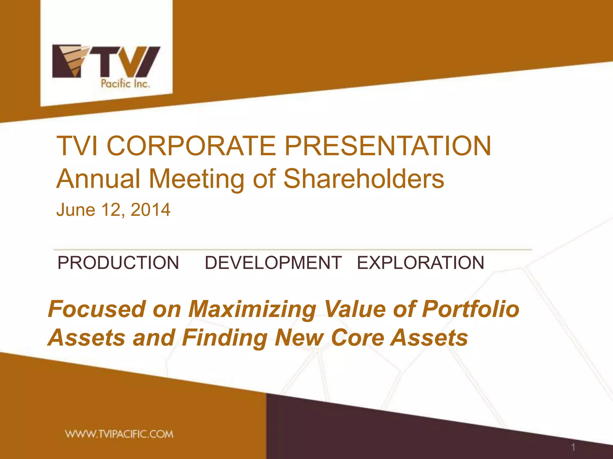 TVI Pacific Corporate Presentation | PDF