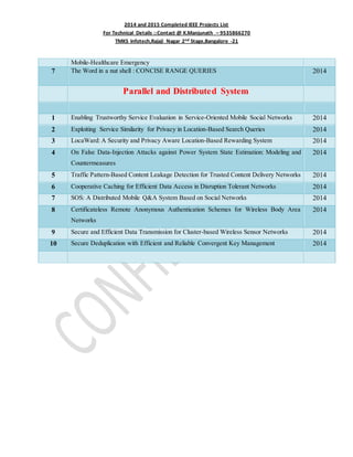 2014 and 2015 IEEE Projects | DOCX | Cloud Computing | Internet