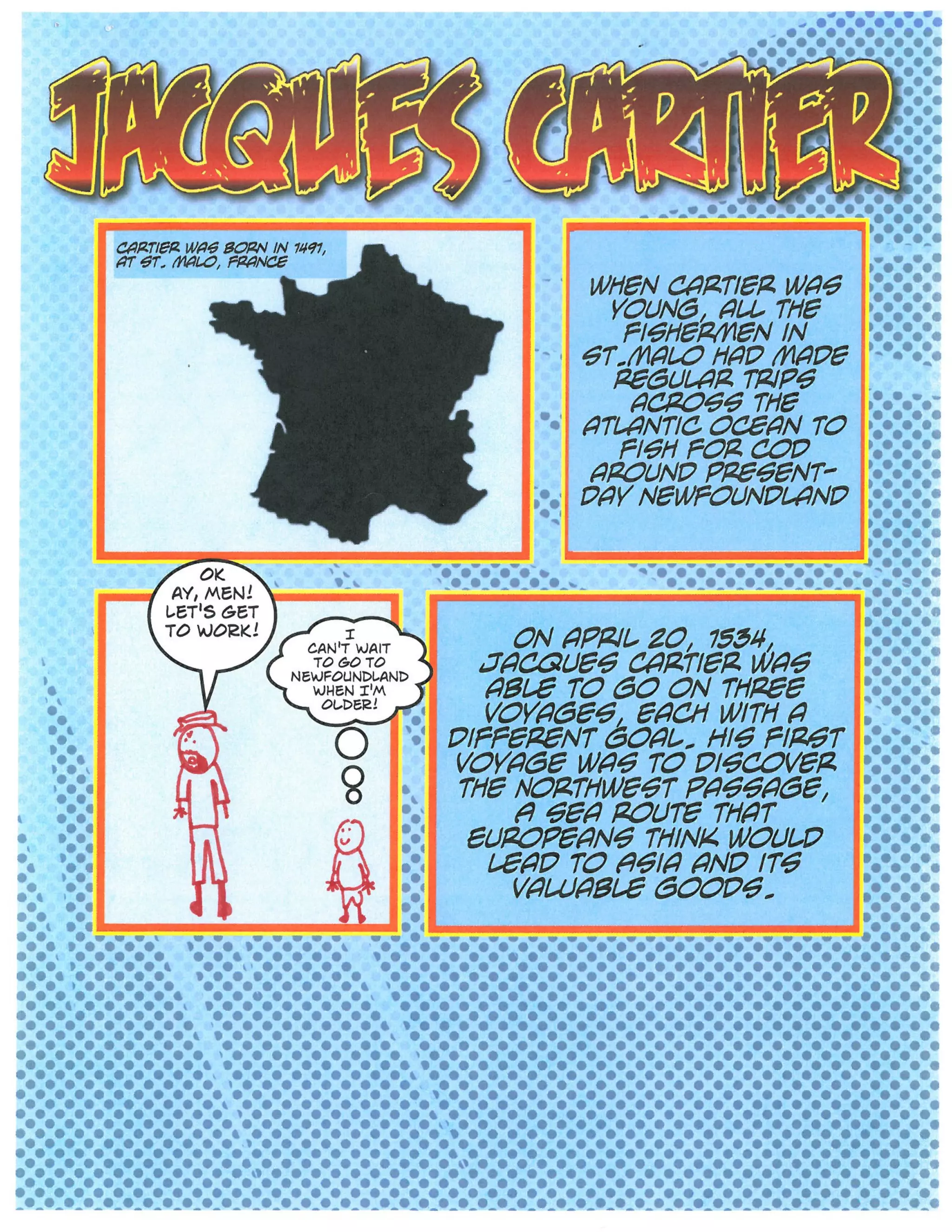 Jonah's cartoon report on Jacque Cartier | PDF