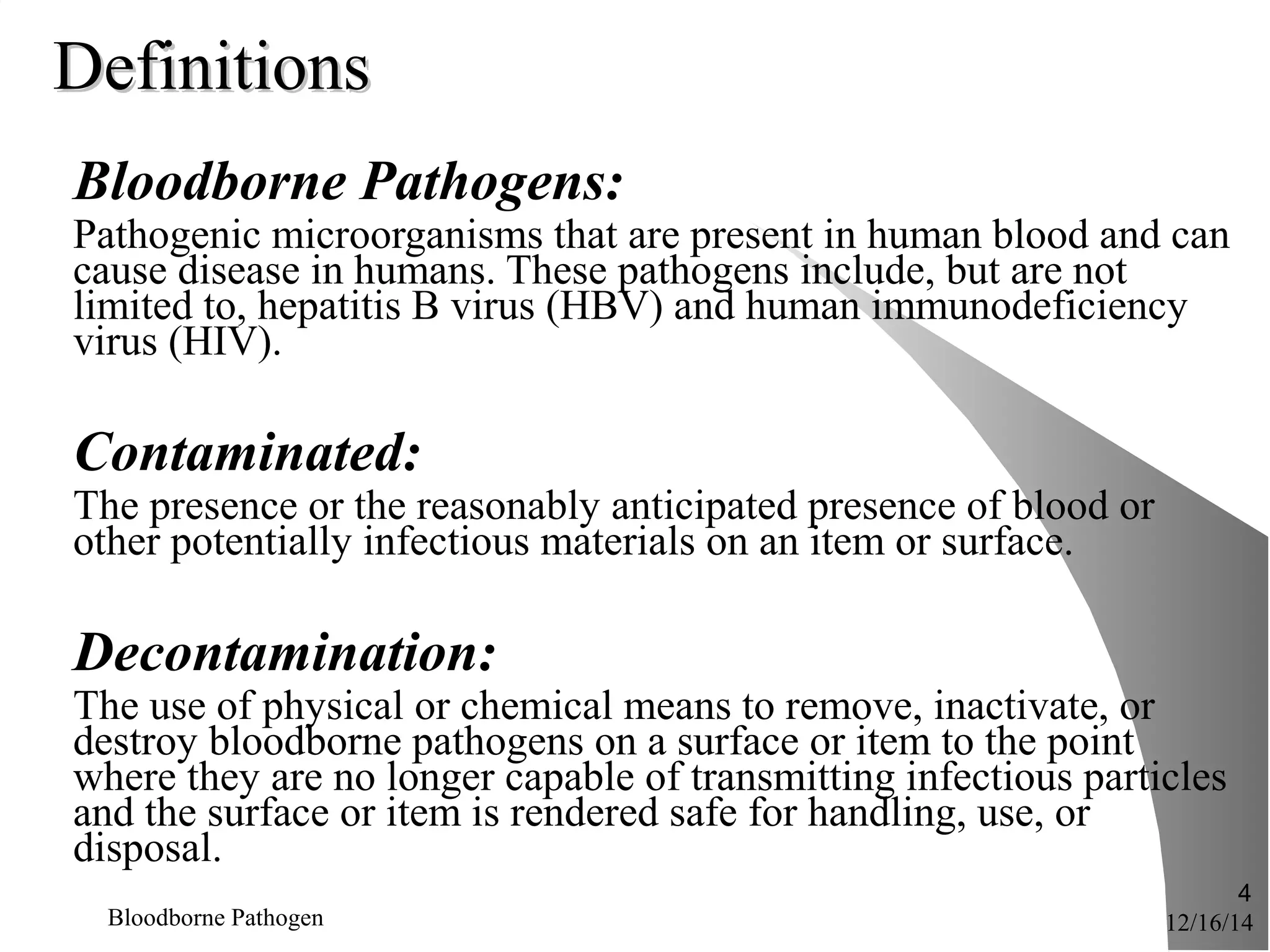 Bloodborne Pathogen Training Safety Course 2014 | PPT
