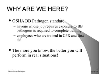 Bloodborne Pathogen Training Safety Course 2014 | PPT