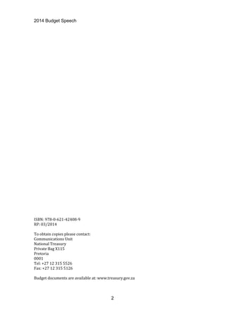 2014 budget speech | PDF