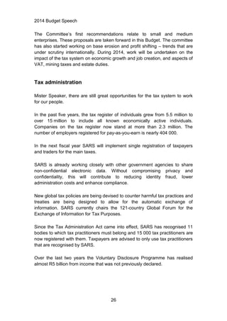 2014 budget speech | PDF
