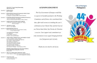 Surigao City 2014 Charter Day Program | PDF