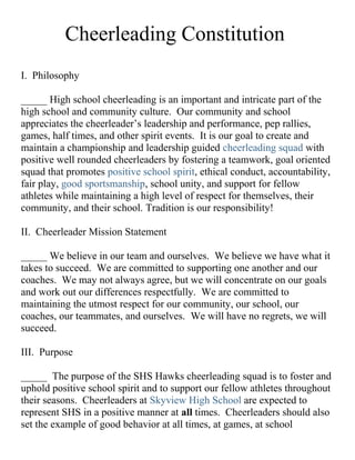 2014 cheer constitution | PDF
