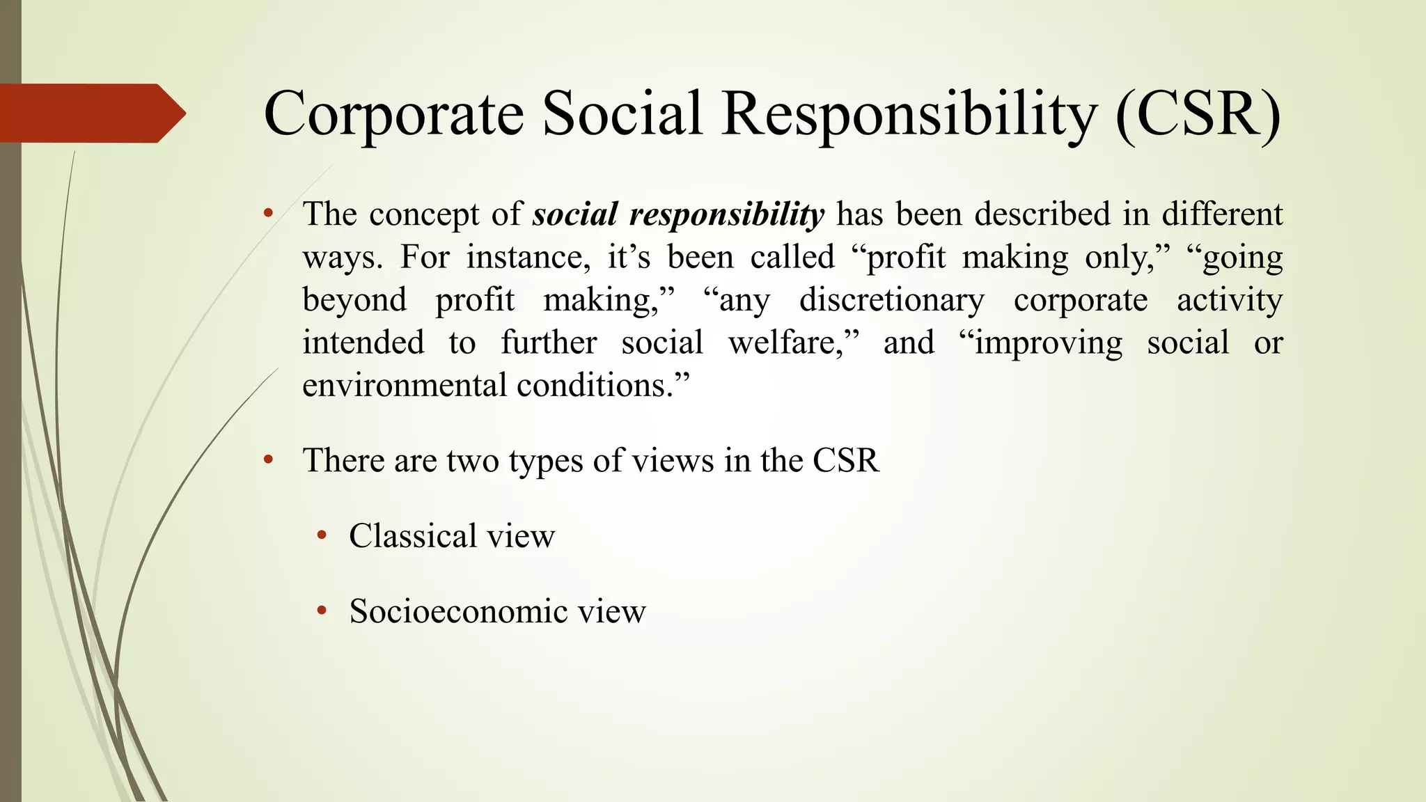 Corporate Social Responsibility (CSR),Leadership and Motivation | PPTX