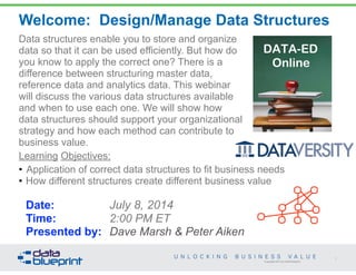 Data-Ed: Design and Manage Data Structures | PPT