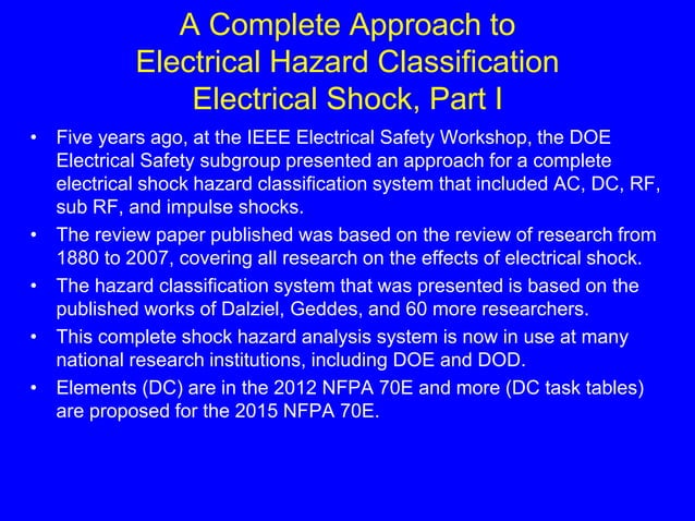 DC Electrical Safety Standards presentation | PPT