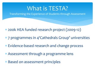 TESTA, HEPN University of Sheffield (December 2014) | PPT