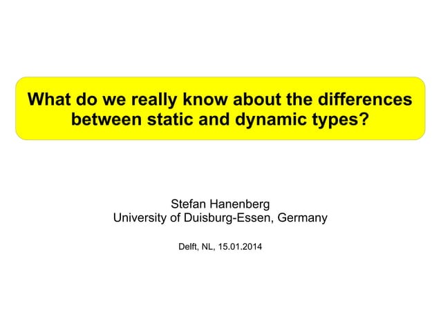 What do we really know about the differences between static and dynamic ...