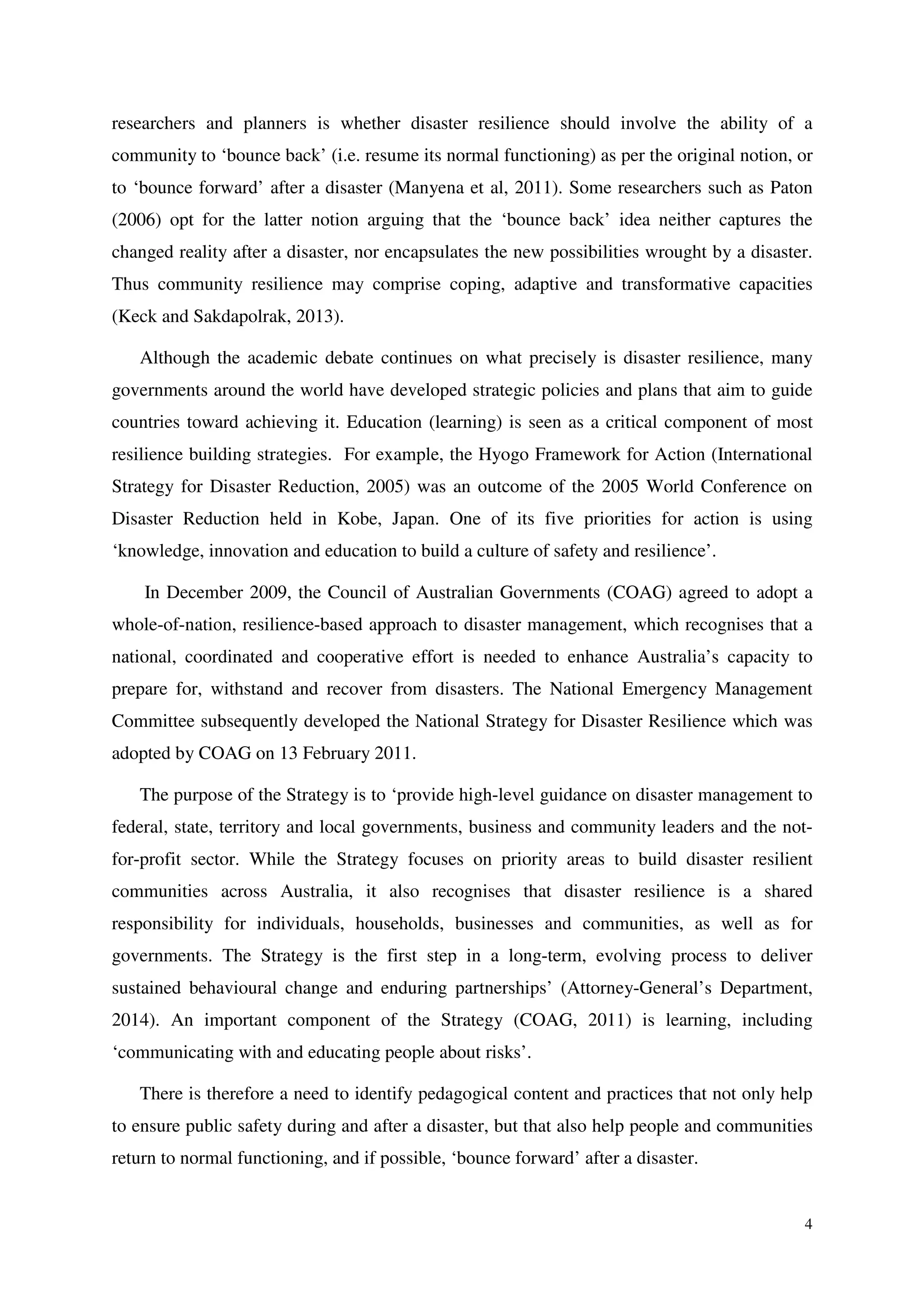 Paper: What is disaster resilience education? | PDF