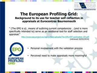 2014 eaquals wmv reflective teacher video (joel cutting) | PDF