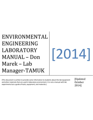 2014 environmental engineeringlabmanual | PDF