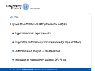 Using AI Planning to Automate the Performance Analysis of Simulators | PPT