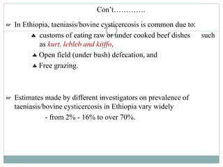 Bovine Cysticercosis and Its Public Health Importance in Ethiopia | PPTX