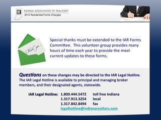 2014 IAR Residential Forms Changes | PPT