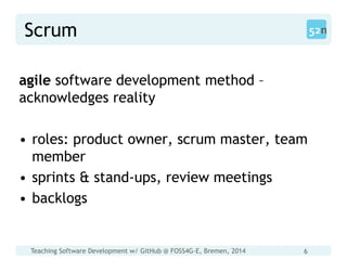 Open Source and GitHub for Teaching with Software Development Projects | PPTX