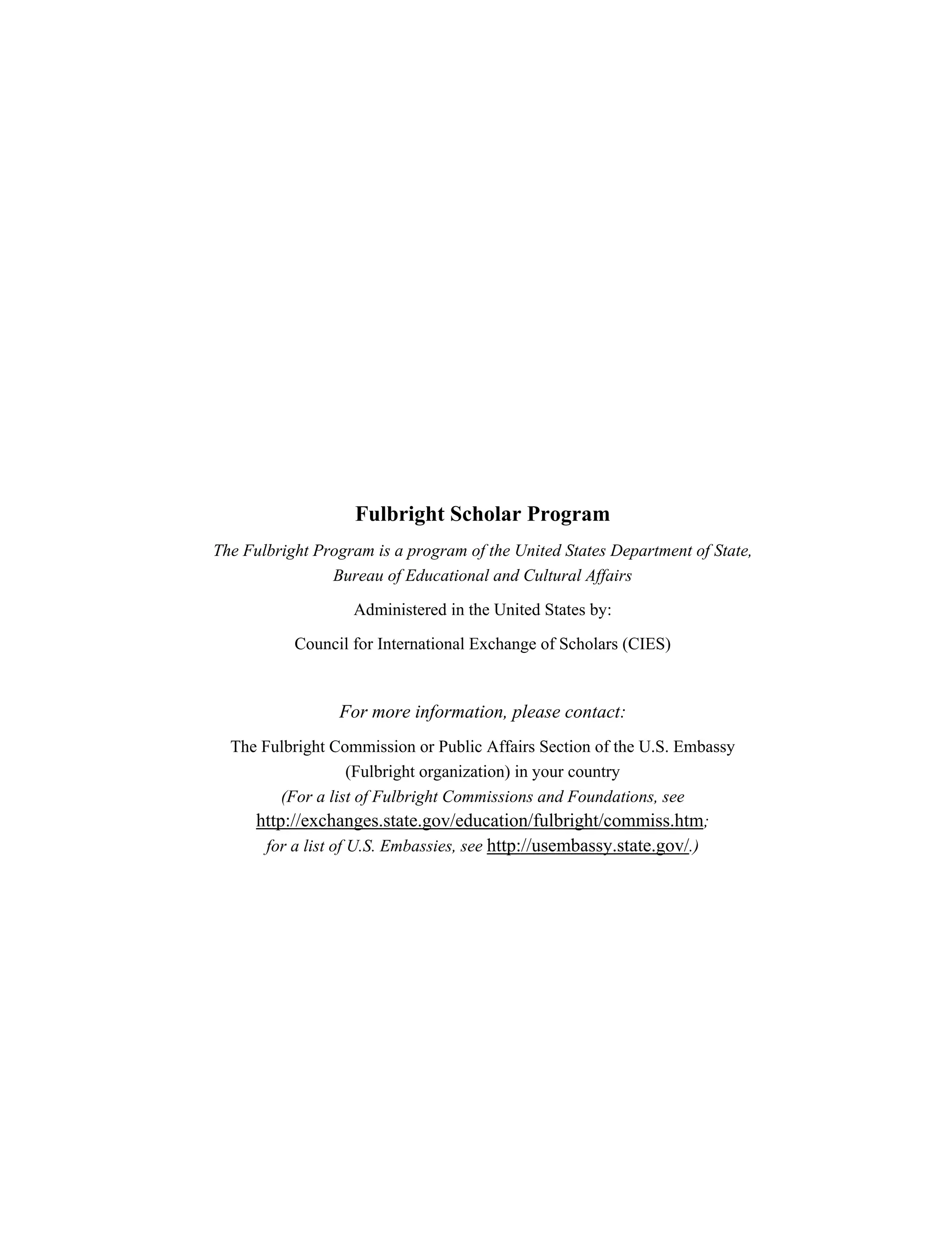 2014 fulbright scholar application | PDF
