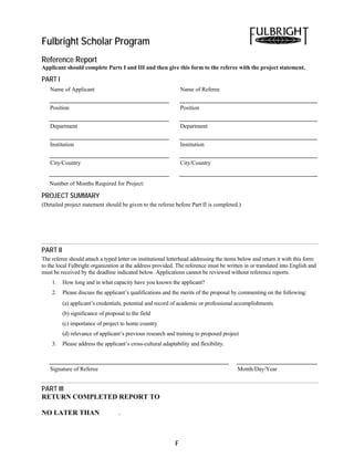 2014 fulbright scholar application | PDF