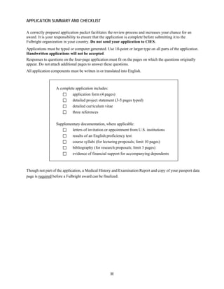 2014 Fulbright Scholar Application Pdf