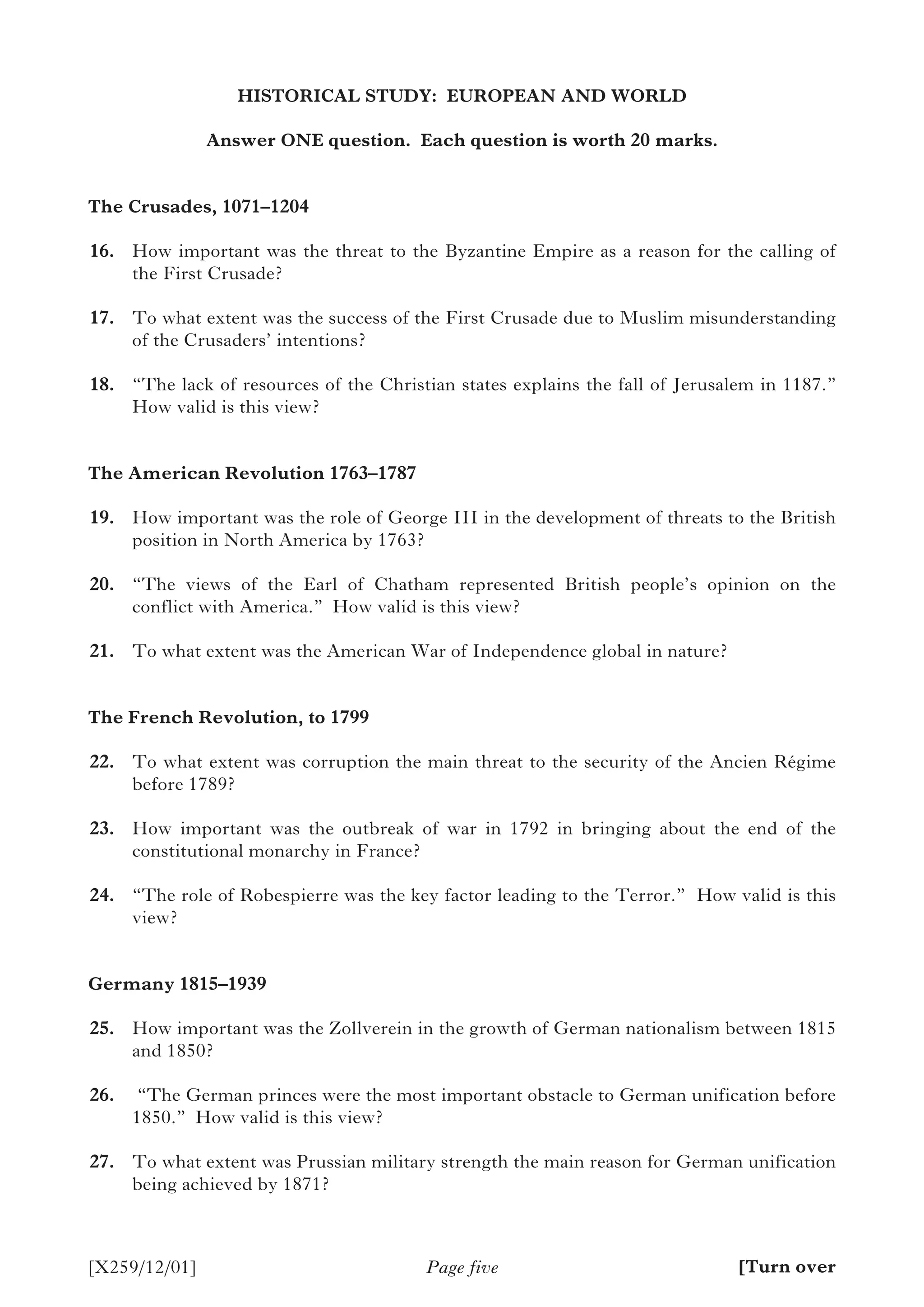 2014 higher history exam | PDF