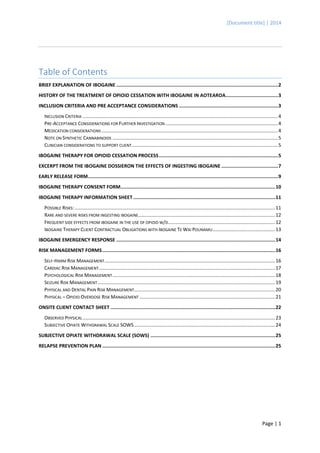 IBOGAINE: INFORMATION AND GUIDE LINES FOR INTEGRATED THERAPY | DOCX