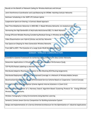 2014 ieee .net project titles | DOCX | Computer Networking | Computing