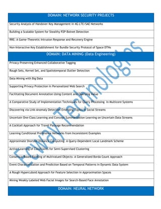 2014 ieee .net project titles | DOCX | Computer Networking | Computing