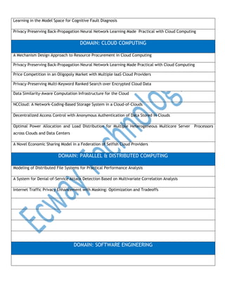 2014 ieee .net project titles | DOCX | Computer Networking | Computing