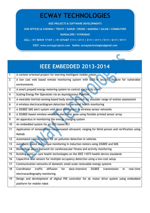 2014 ieee embedded projects | PDF