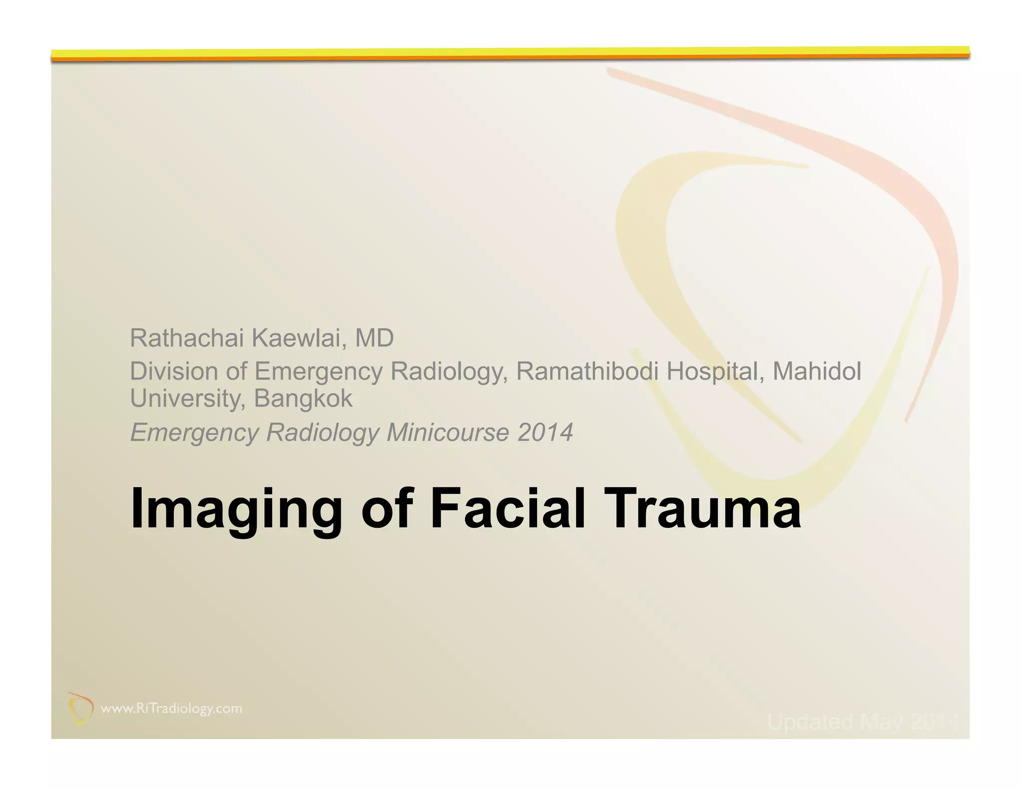 Imaging of Facial Trauma | PDF