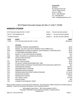 2014 Chevy Impala 2 LT trim | PDF