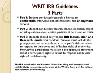 IRB Compliance | PPT