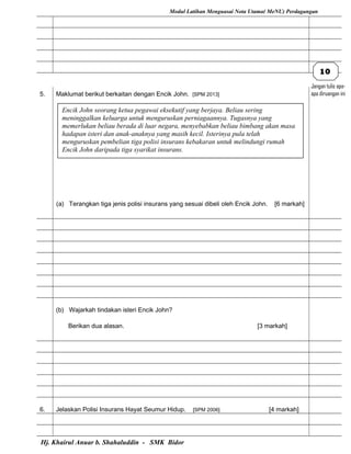 2014 latihan me nu insurans | PDF