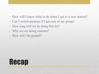 Literacy Stations Expectations | PPTX