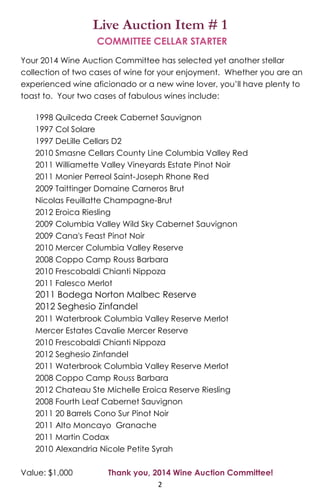 2014 Goodtimes Live Auction Program | PDF