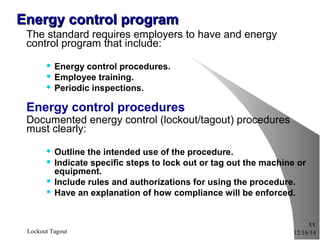 Lock Out - Tag Out - Try Out Safety Course 2014 | PPT
