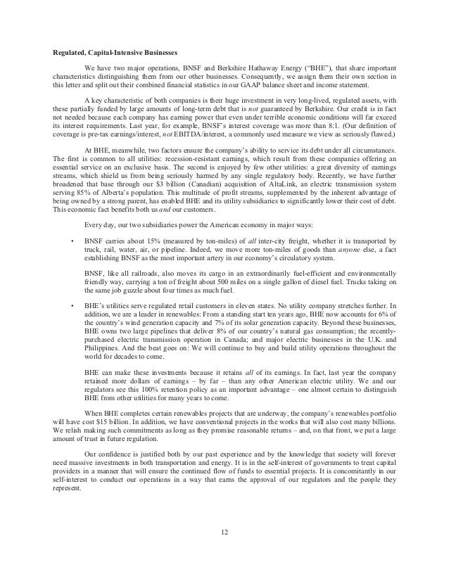 Berkshire Hathaway Annual Shareholder Letter - 2014