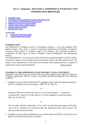 2014 mca prospectus | PDF