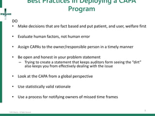 CAPA- Effective CAPA Systems | PPTX