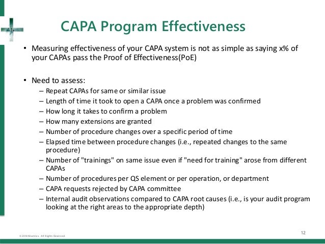 CAPA- Effective CAPA Systems