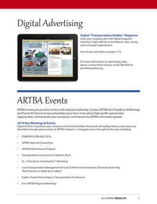 2014 ARTBA Media Kit | PDF | Construction Industry | Industries